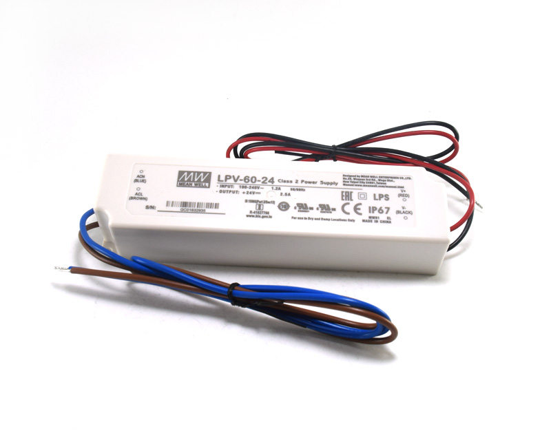 דרייברים וספקים - LPV 24V 60W - שקע ותקע תאורה